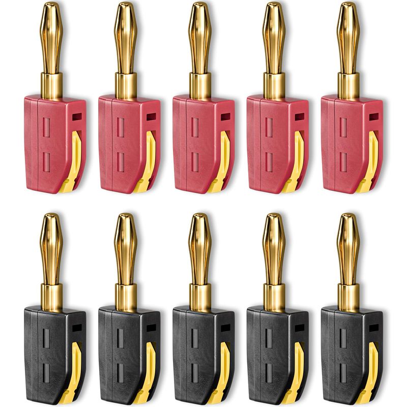 Cleqee 4mm Banana Plug High Current Quick Connect Gold-Plated 10PCS ...