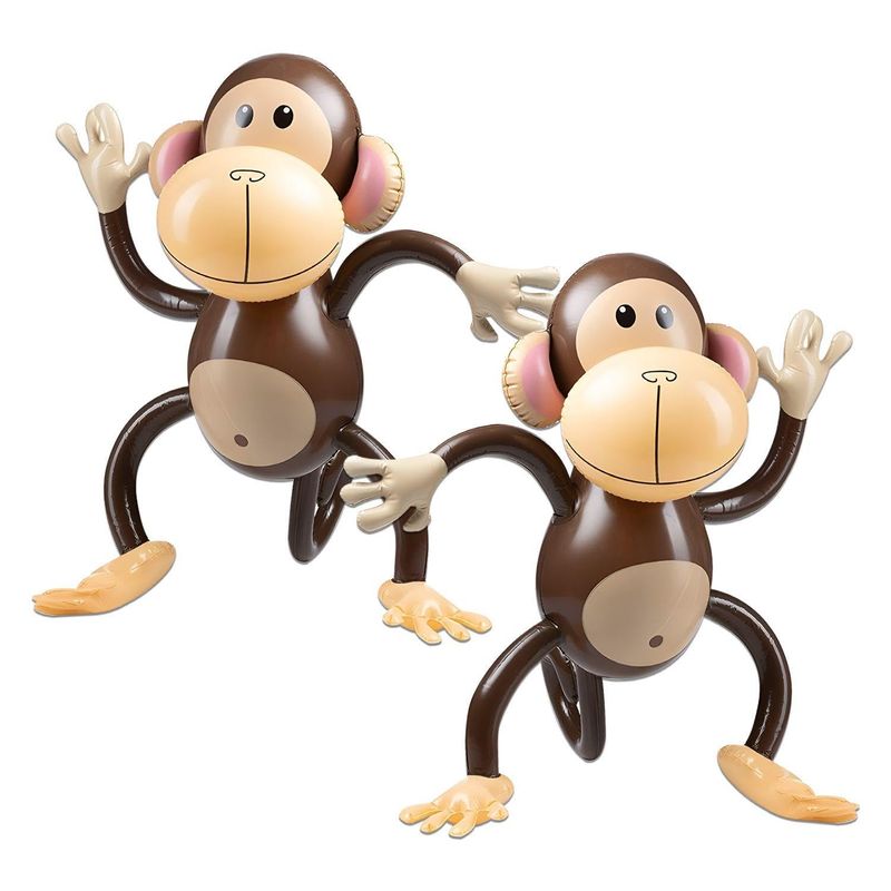 2 pieces of monkey balloons, pool party decorations, monkey toys ...