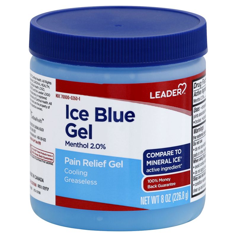 Ice Blue Gel Menthol 2% Pain Muscle Relief Cooling Formula Greaseless ...