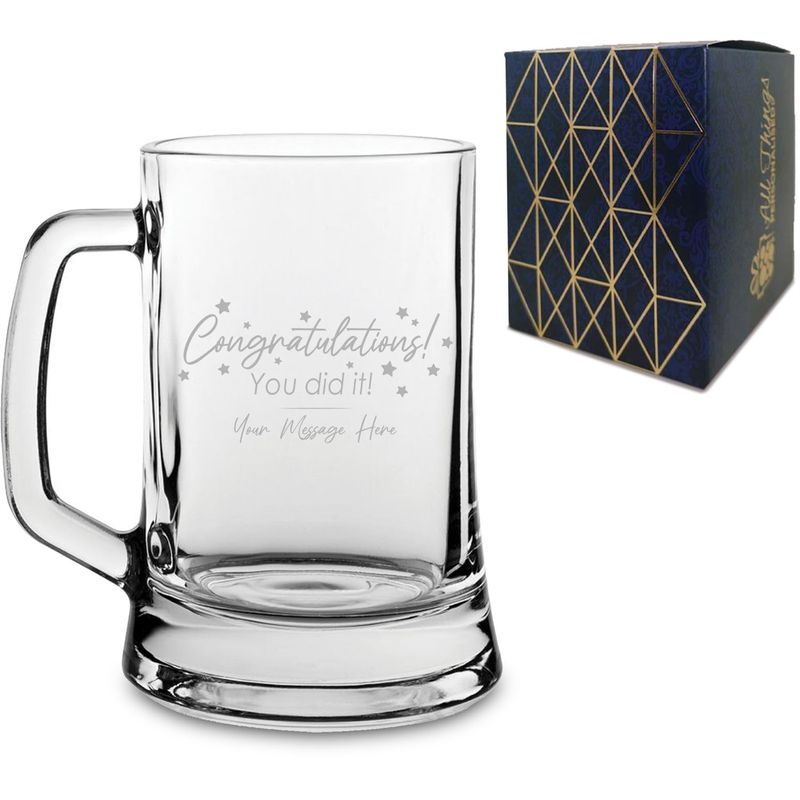 Personalised Engraved Graduation Beer Mug with 'Congratulations You Did ...