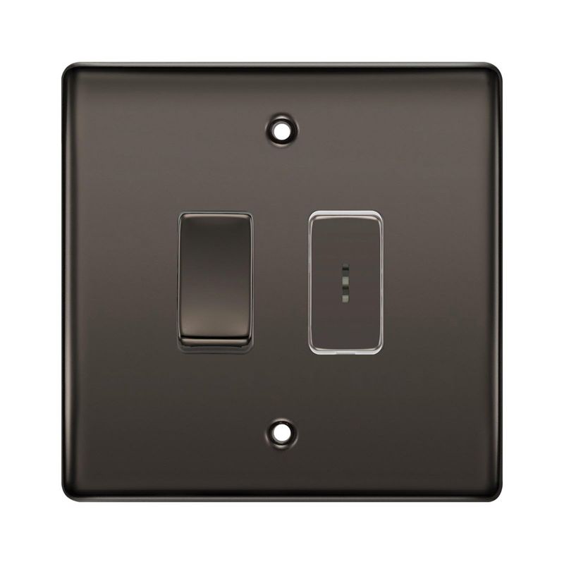 BG Black Nickel 2 Gang 20 Amp Key Switch with 20 Amp Double Pole Switch ...