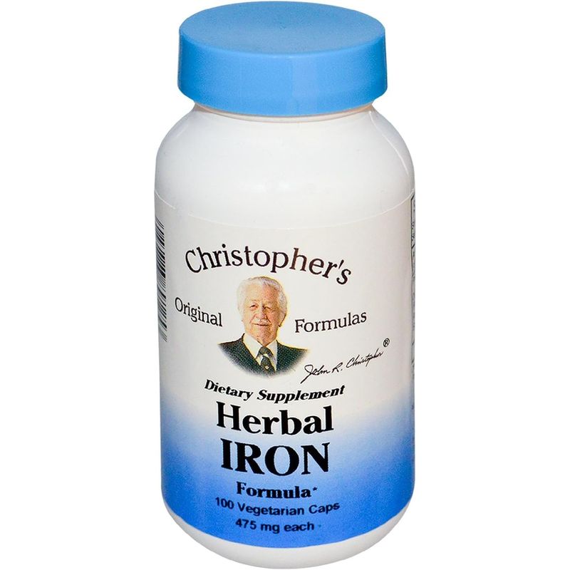 Dr. Christopher's Original Formulas - Herbal Iron Formula 450 mg. - 100 Vegetarian Capsules ...