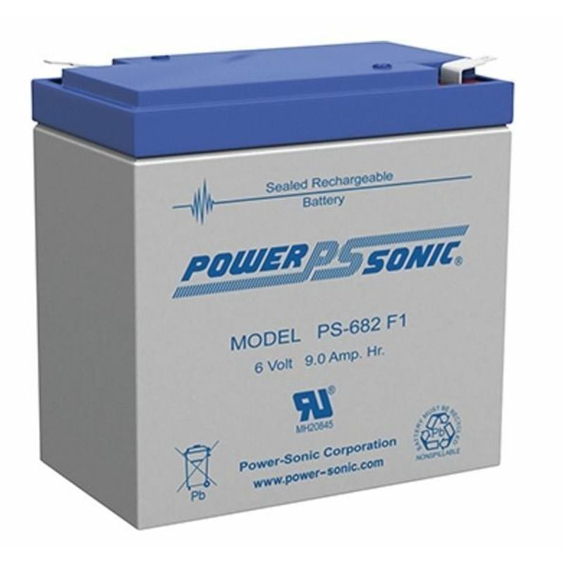 Power-Sonic PS-682 6V 9AH Sealed Lead Acid SLA Battery F1 Terminal ...