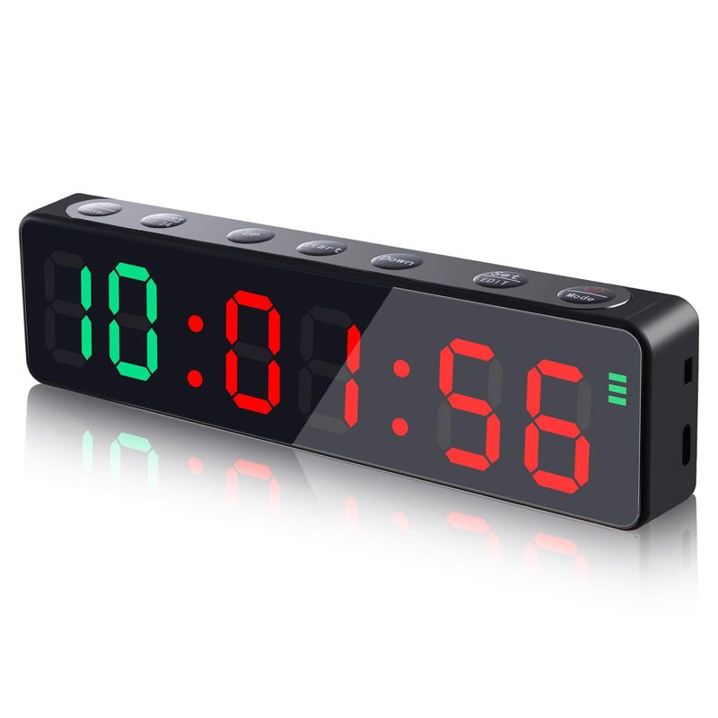 PELLOR Gym Timer, Mini Gym Clock, LED Digital Wall Clock, Interval ...