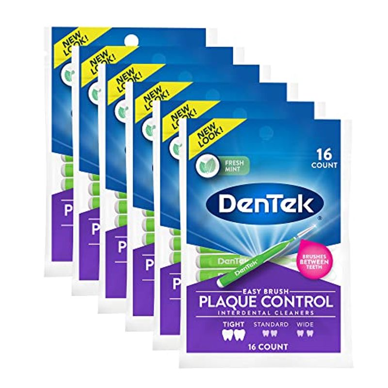 DenTek Easy Brush Plaque Control Interdental Cleaners, Tight, 16 Count ...