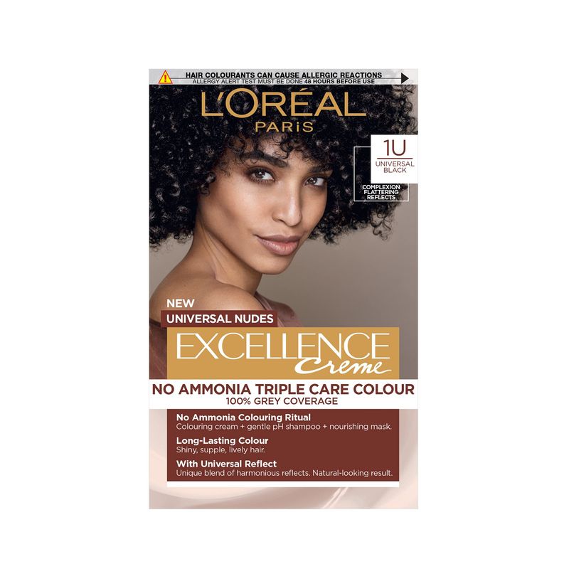 L’Oréal Paris Ammonia Free Permanent Hair Dye, 1U Universal Black ...