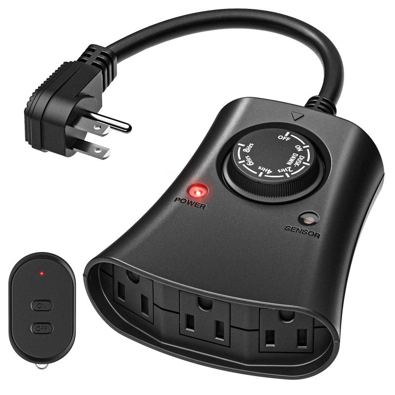 Lights Plug Timer Outdoor, Dusk to Dawn Electrical Timer Switch with ...