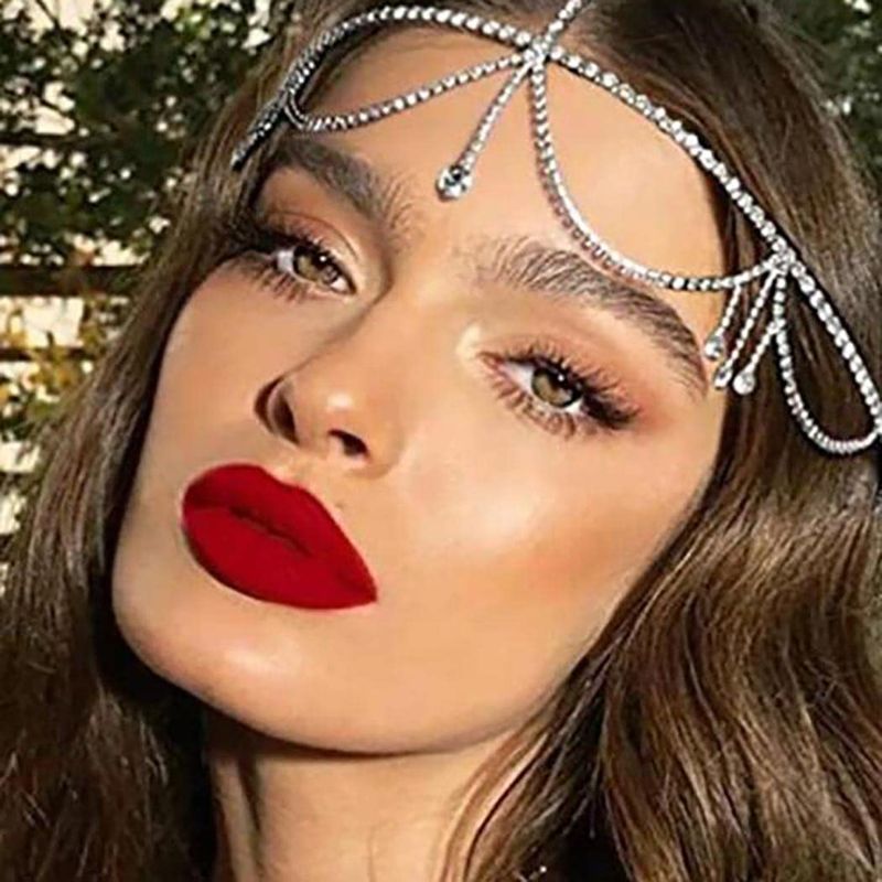 Jerany Rhinestone Head Chain Wedding Silver Headpieces Jewelry Crystal ...