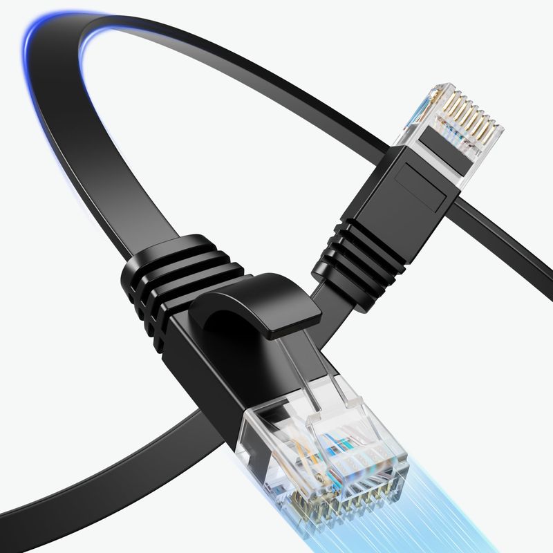 Mnlnbuao Cat 6 Flat Ethernet Cable 200 FT, UTP 10Gbps High-Speed Cat6 ...