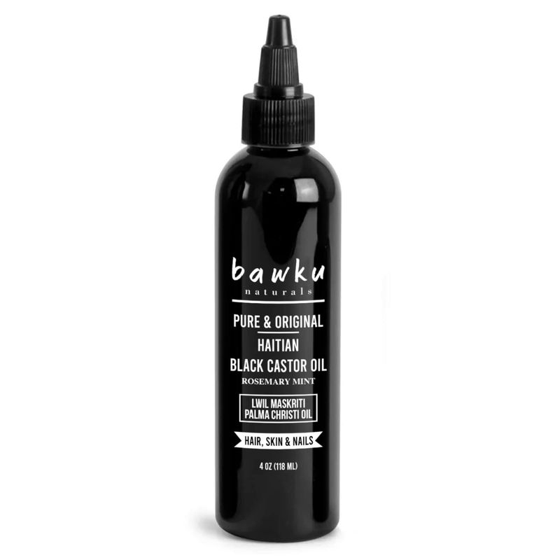 bawku naturals Haitian Black Castor Oil, Rosemary Mint, Original & Pure ...