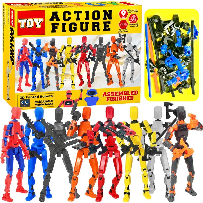 (Assembly Completed) 8PCS T13 Action Figure Set Already Assembled, 3D ...