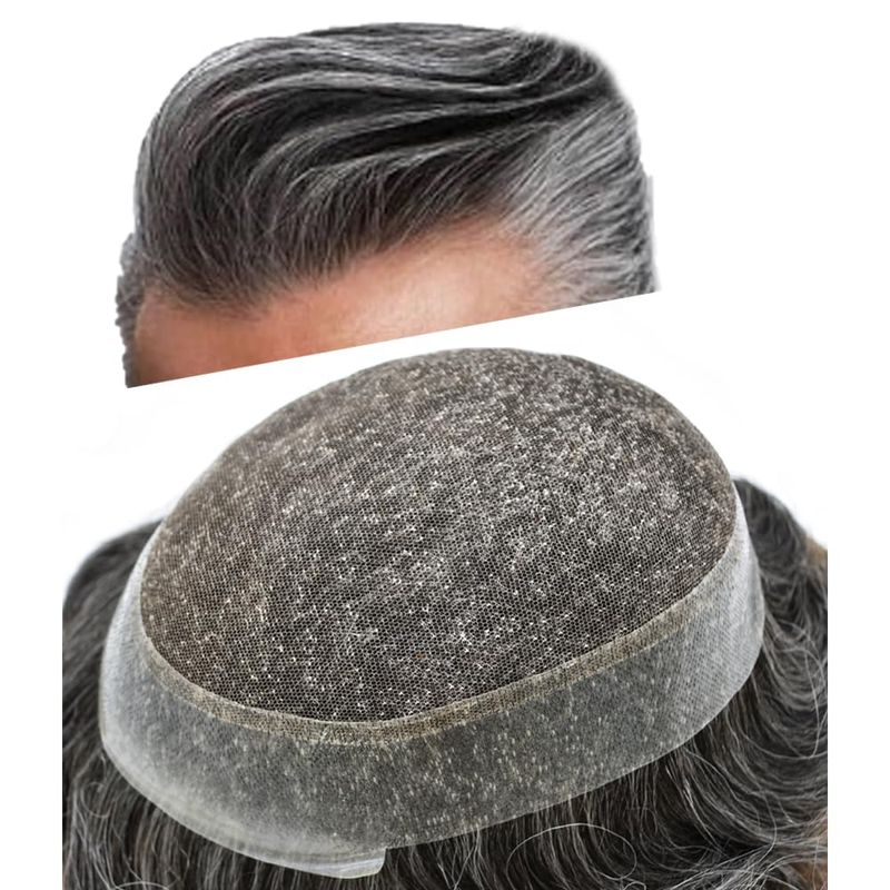 PUNRU HAIR Mens Hair Pieces Hair System For Men 100% Human Hair ...
