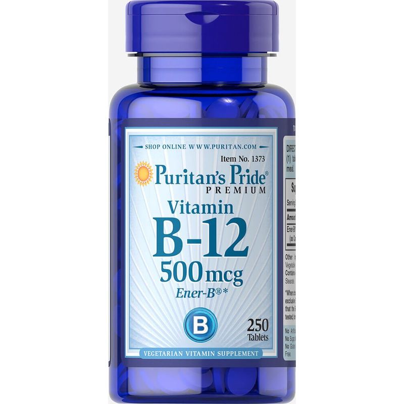 Puritan's Pride Vitamin B-12 500 mcg-250 Tablets - EveryMarket
