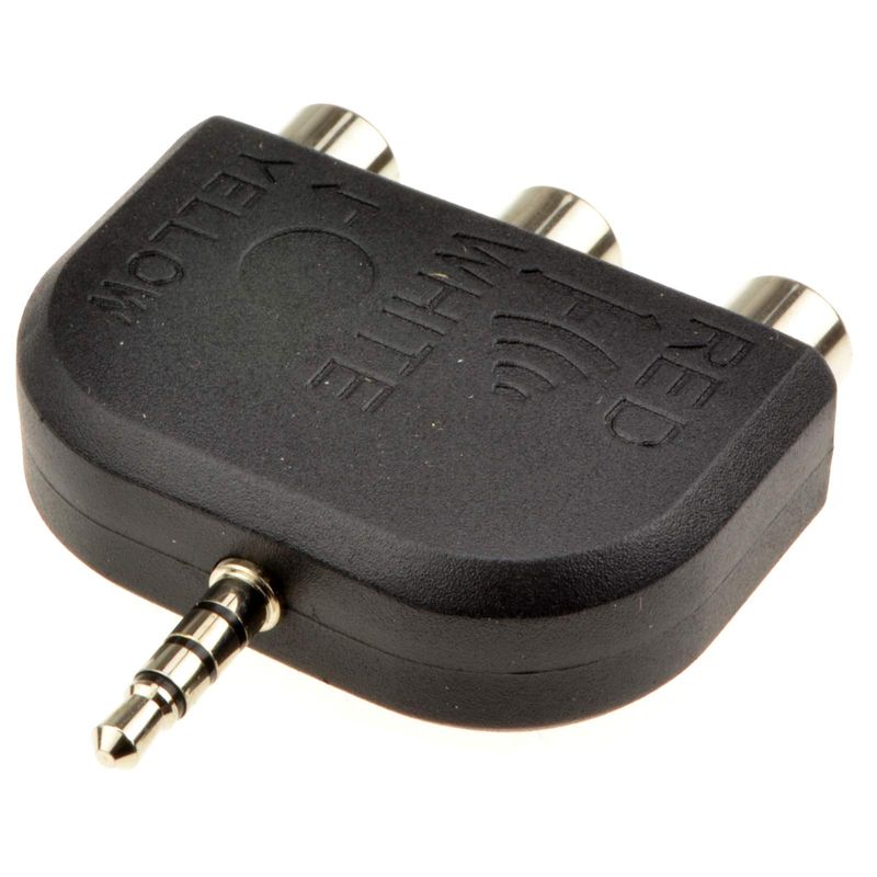 kenable 3.5mm Jack to 3 Phonos/RCA 4 pole AV out TV Adapter Converter ...