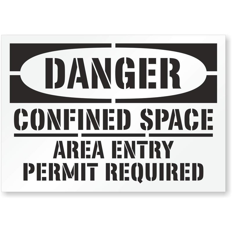 SmartSign 14 x 20 inches Danger Confined Space Area Entry Permit ...