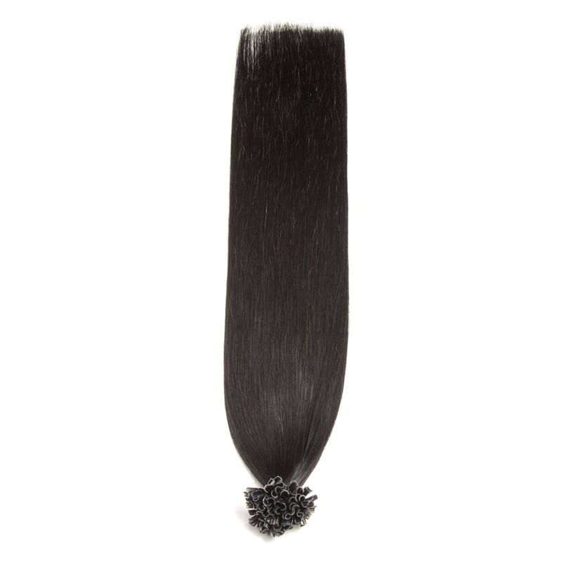 Black Bonding Extensions Made of 100% Remy Real Hair, 150 x 1 g, 60 cm ...