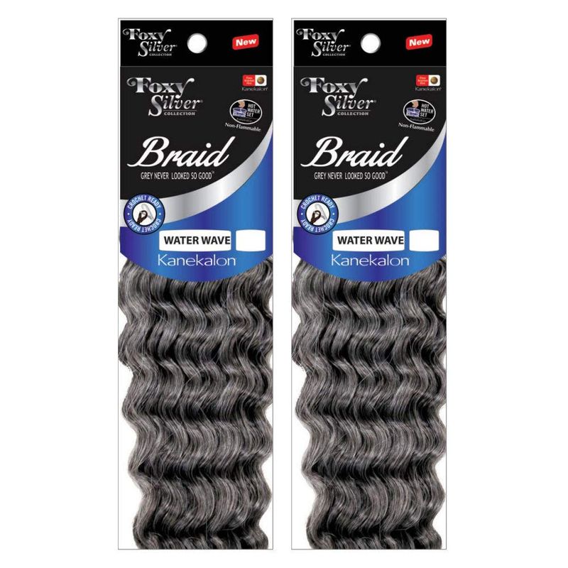 Foxy Silver (Foxy Braid - Water Wave - 24 Strands - 12 Inch - 2 Packs ...