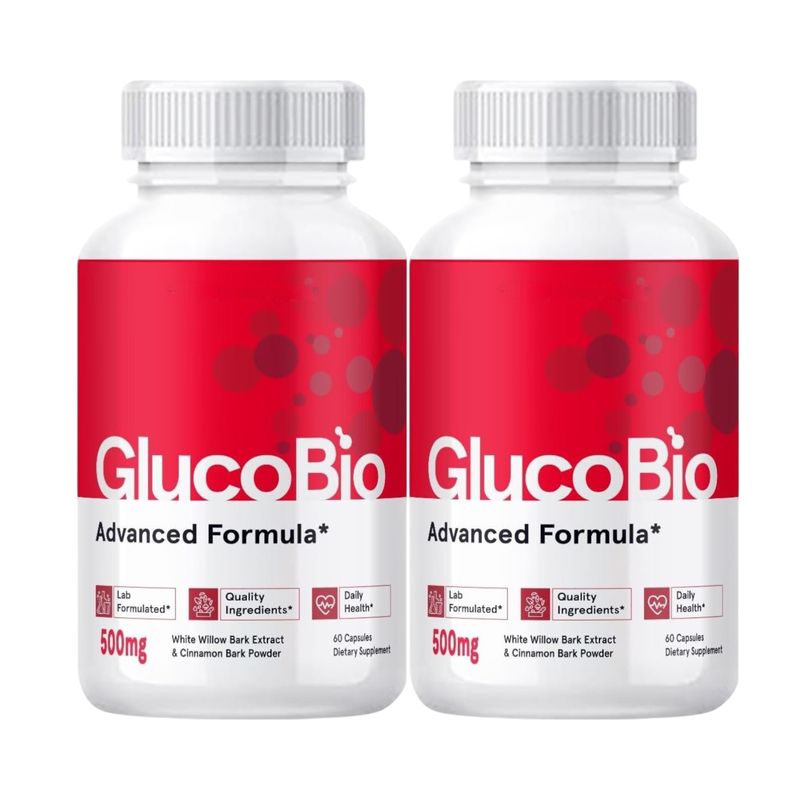 2-Pack Gluco Bio Capsules, GlucoBio Blood Health Dietary Supplement 120 ...