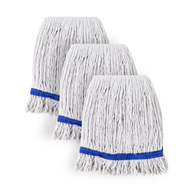 Eyliden 3 Pack Mop Heads Replacement, Universal Commercial Mops for Floor Cleaning, Looped-End ...