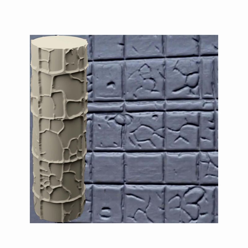 Stone Tile Texture Roller, 4 Inches Tall, Clay texture roller Seamless ...