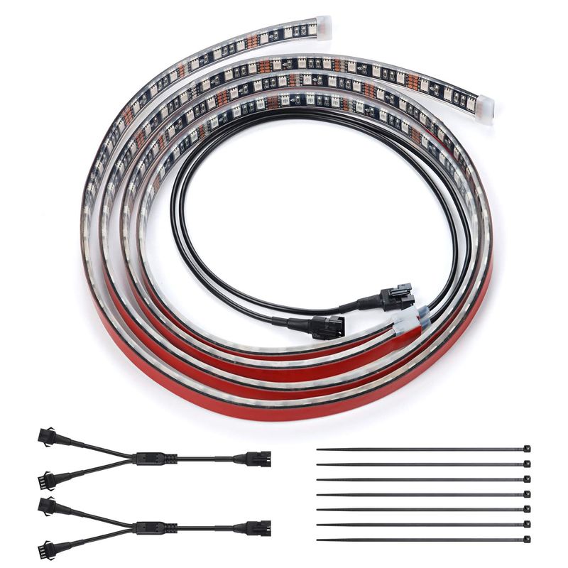 DITRIO 2pcs 4-Feet Underglow RGB Neon LED Light Strips DC 12V for ...