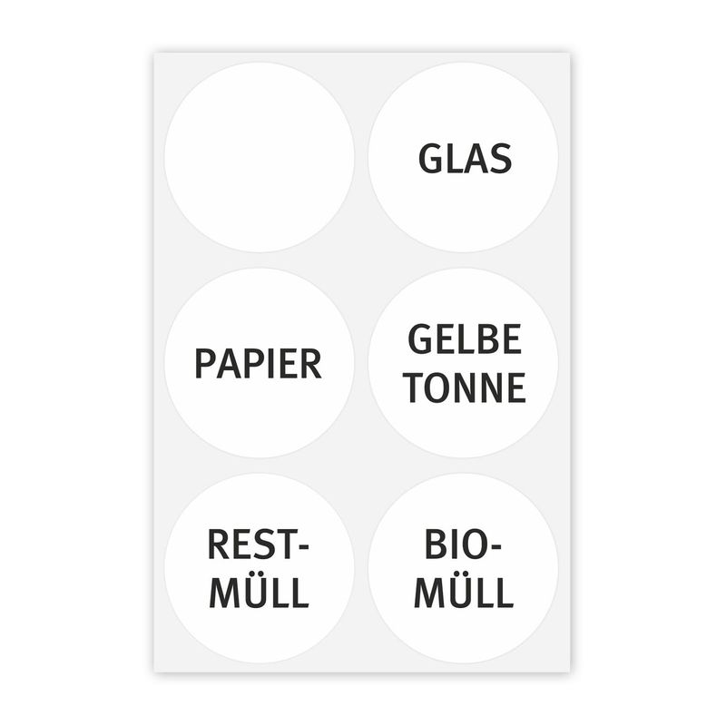 younikat 6 Simple Rubbish Bin Stickers for Waste Separation I Sticker ...