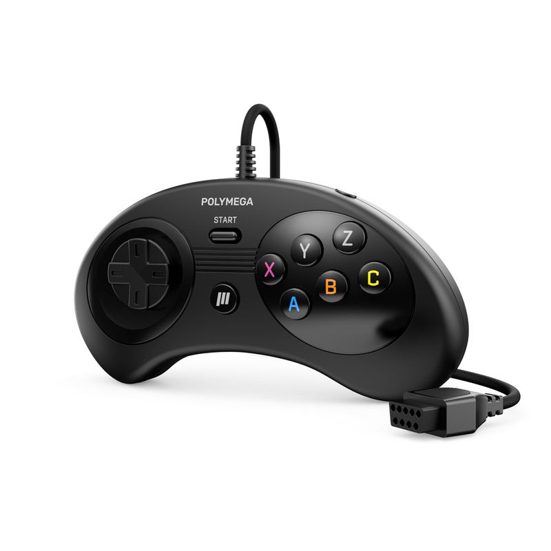 Polymega RC03 メガドライブ/Genesis互換 オリジナルポート対応 有線ゲームコントローラー 2.4mケーブル HOMEボタン搭載 [EM03モジュール同梱版と同仕様] PM ...