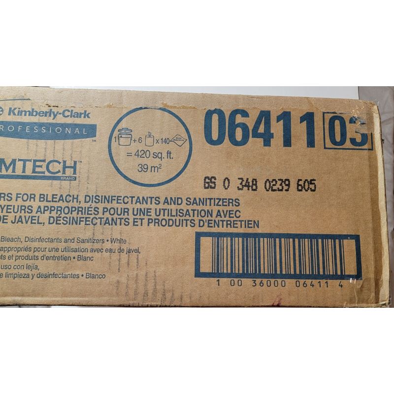 6 ROLLS KimTech 06411 Refillable Bucket WetTask Wipers WHITE janitor ...