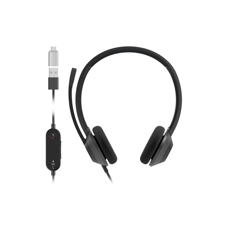Cisco Headset 322Q USB-C, Wired Dual On-Ear Headphones, Microsoft Teams ...