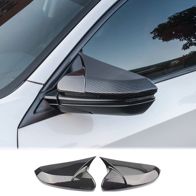 Rifoda for Civic Carbon Fiber Printing Chrome Plated car Door Side Mirror Cover Trim ABS ...