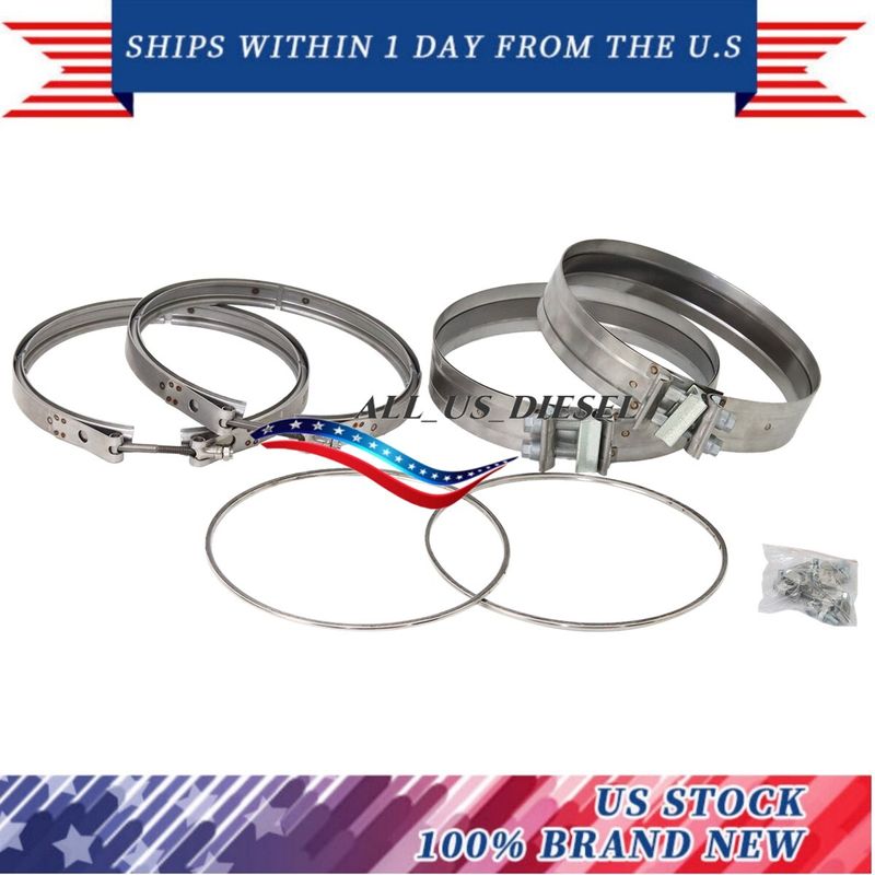 DPF Filter Clamps Gaskets Kits A6804910480 for Detroit Mercedes DD13 ...