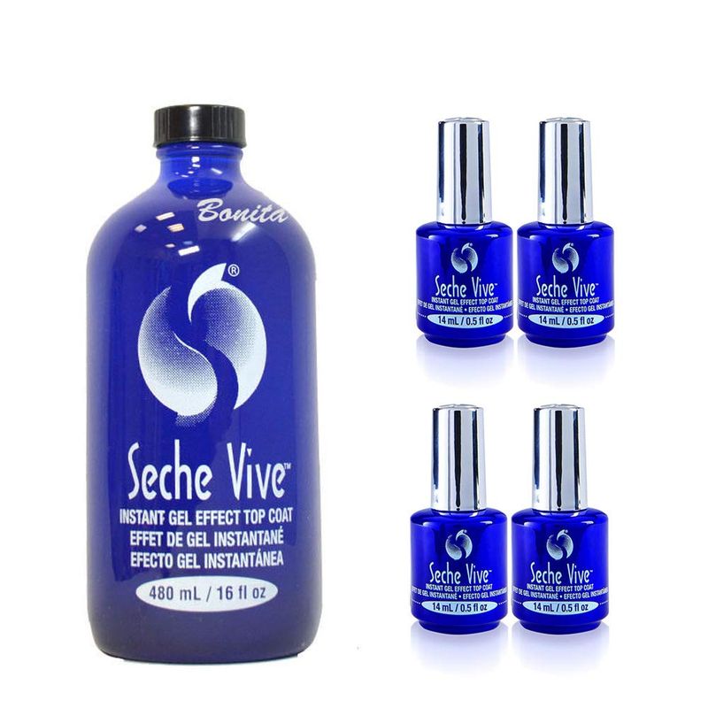 Seche Vive Professional Kit, Instant Gel Effect Top Coat for Nail ...