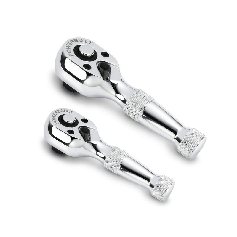 Powerbuilt Stubby Ratchet Set, 2 Piece, 1/4 Inch and 3/4 Inch Ratchets ...