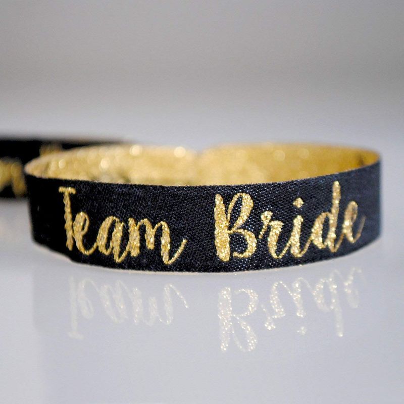 Team Bride Black & Gold Hen Party Wristbands (Pack of 5) Hen Party ...