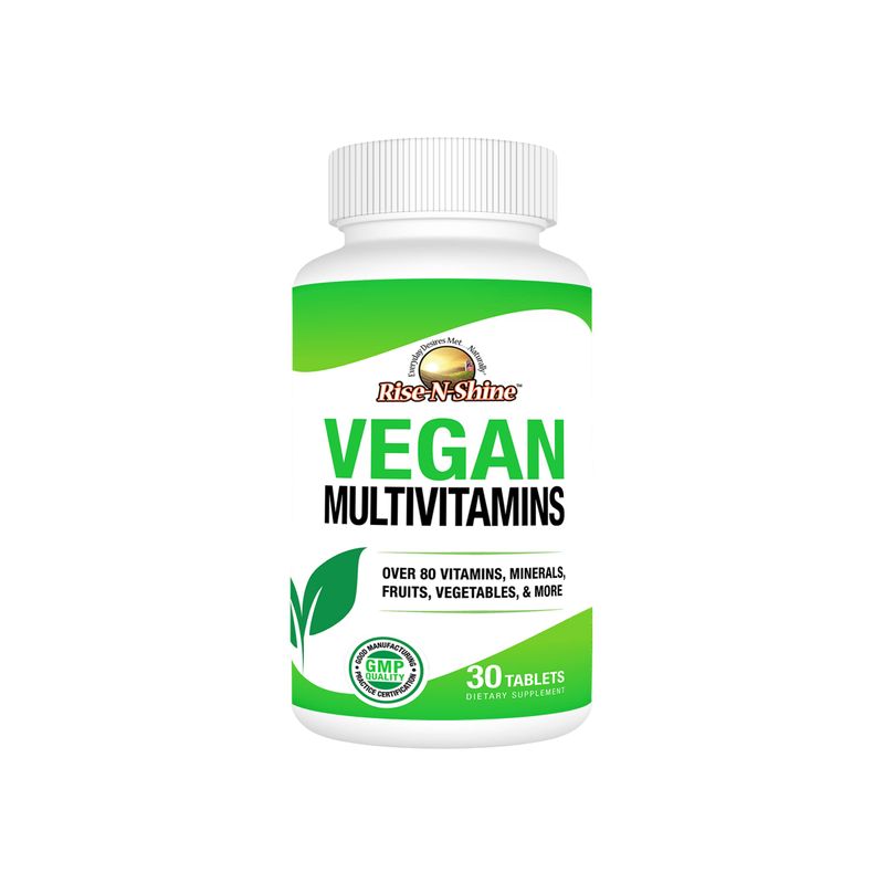 Rise-N-Shine Vegan MultiVitamins Complete Daily MultiVitamin and MultiMineral for Men and Women ...