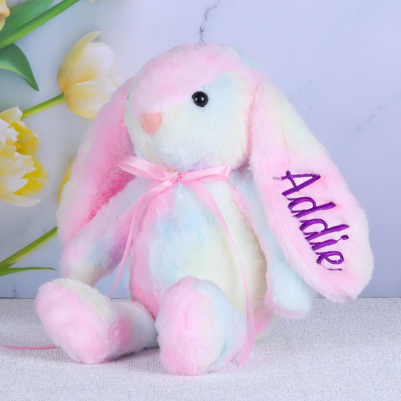 JOULUY Personalized Easter Bunny Plush Stuffed Animal Easter Basket ...