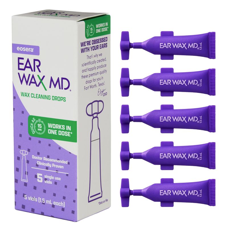 eosera Ear Wax MD Cleaning Drops - Fast-Acting Earwax Removal Solution ...
