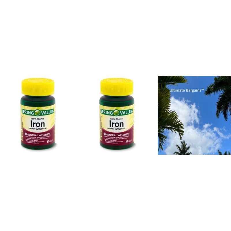 Spring Valley Slow-Release Iron Dietary Supplement, 60 Count + Your ...