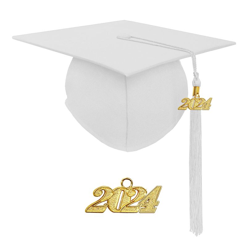 Herrenbek Matte Adult Graduation Cap with 2024 Tassel Unisex Adjustable ...