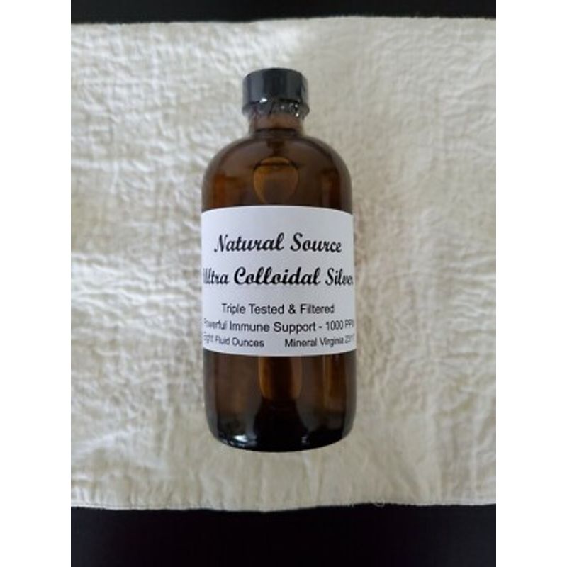 Two Bottles of Natural Source Ultra Colloidal Silver - (2) 8 oz Glass ...