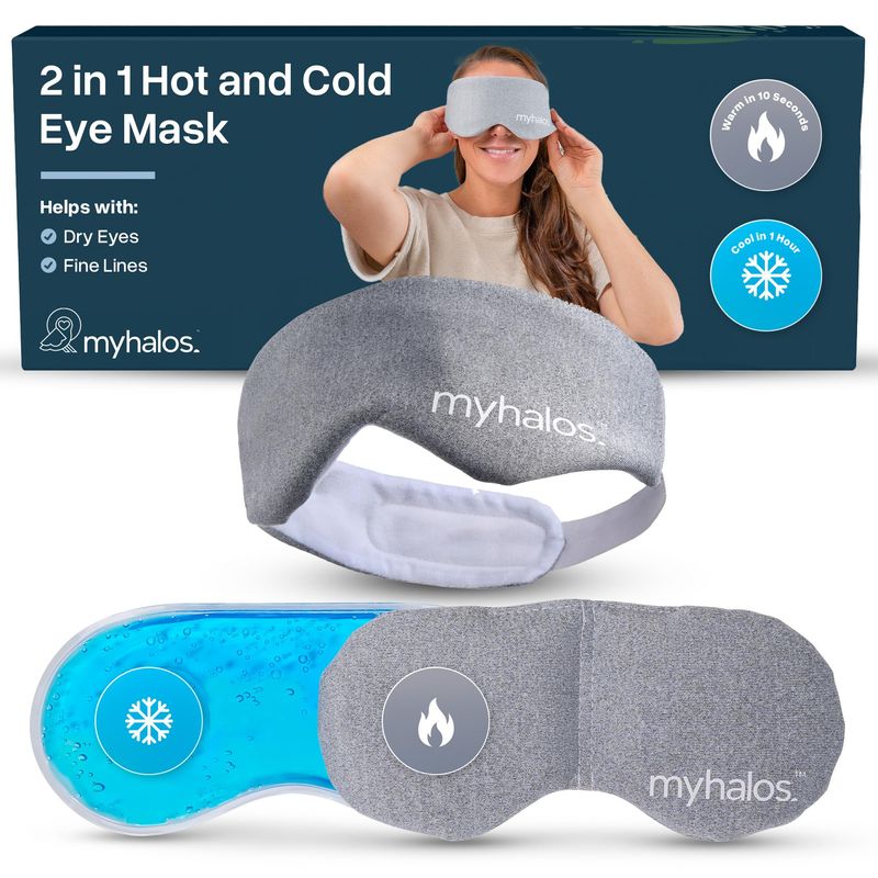 MyHalos 2-in-1 Hot & Cold Gel Eye Mask - Cooling Eye Mask for Puffiness ...