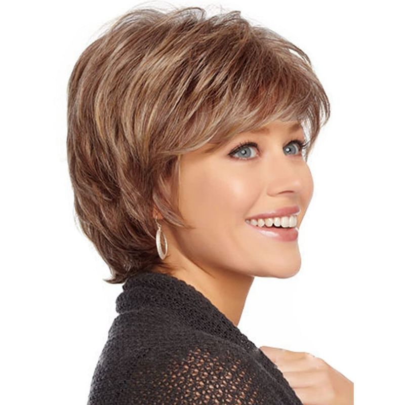 Royalfirst Short Layered Pixie Cut Wigs For Women Lady Short Synthetic ...