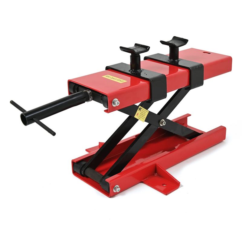 Rikopin Motorcycle Jack, Load Capacity 1100 LBS with Rubber Mat, 3.5 ...