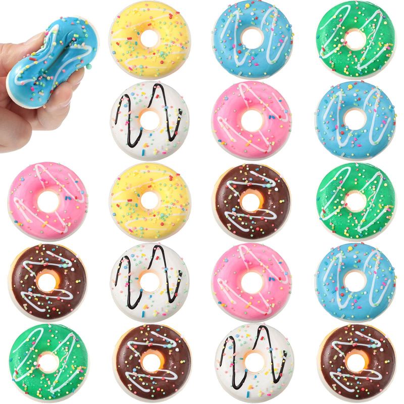 20 Pack Rainbow Donut Stress Balls 2Inch Stress Relief Donuts Foam ...