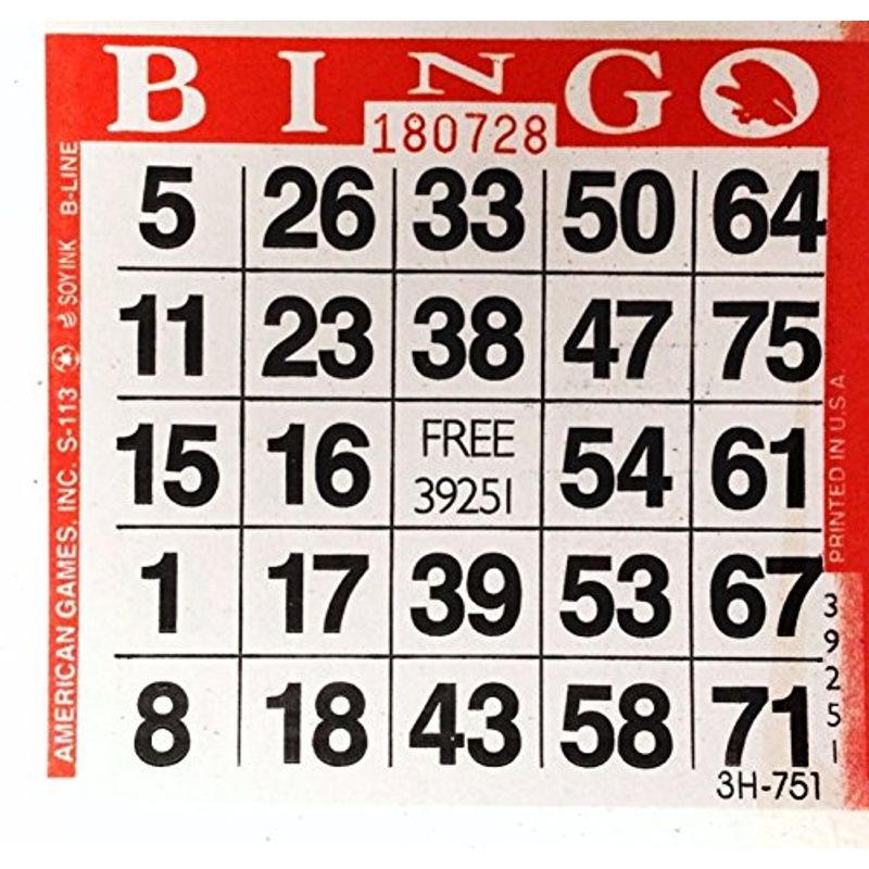 1 on Red Bingo Paper Cards - 500 Cards per Pack - Online Marketplace ...