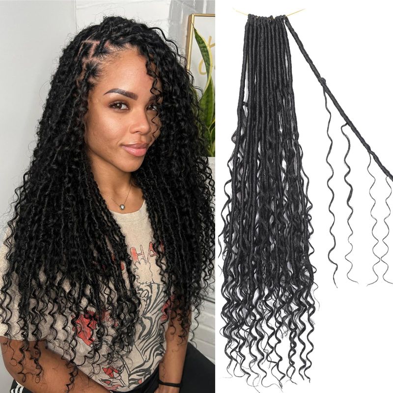 Goddess Locs Crochet Hair 7-Pack Pre Looped Braiding Hair 18 Inch ...