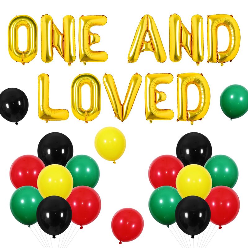One & Loved 1st Birthday Balloon Banner Reggae 1st Birthday Party ...
