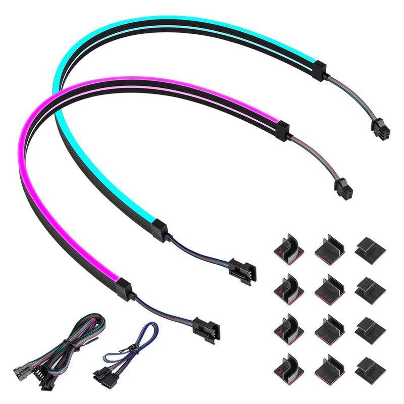 BTF-LIGHTING LED Neon RGB PC LED Tape Light 2x50CM RGB LED Light Strip ...
