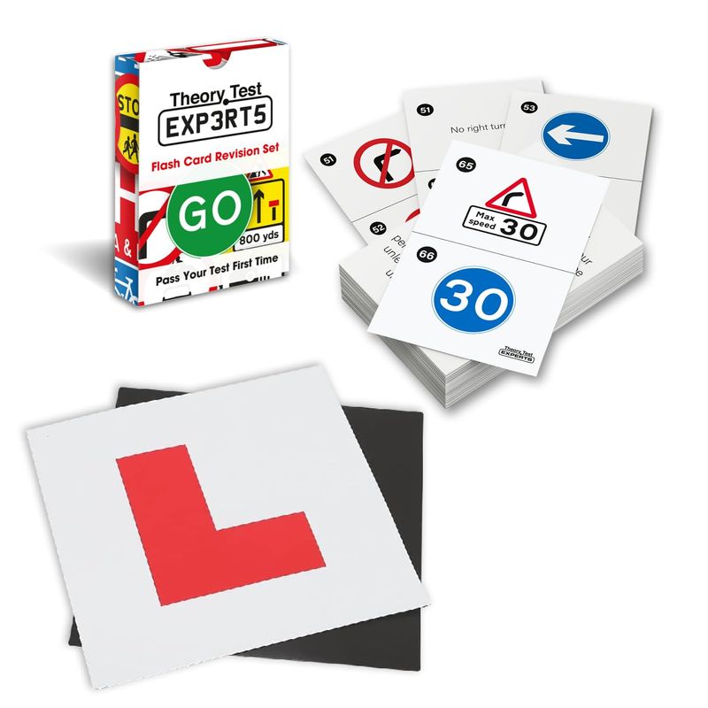 Theory Test Experts 128 Road Signs Flash Cards 2025 & L-Plates ...