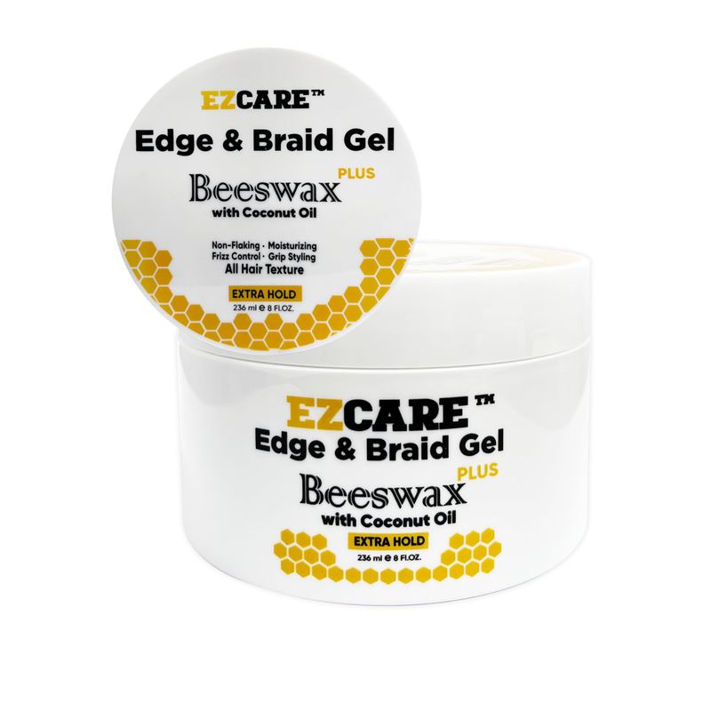 EZCARE Edge & Braid Gel, Beeswax Plus, Coconut Oil/All Hair Texture ...